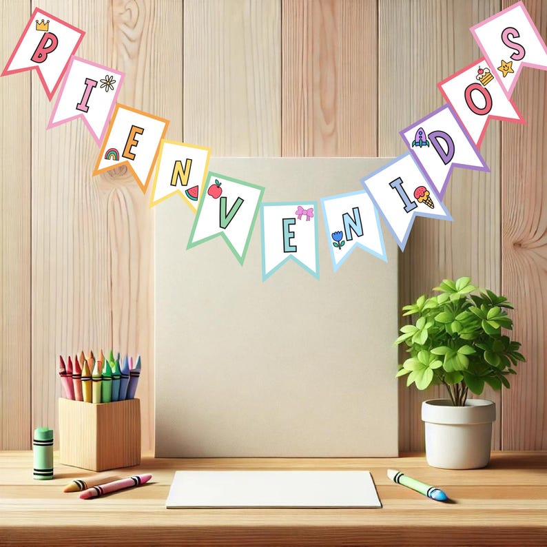 Banderines de Bienvenida / Banderines con letras y pancarta de ...