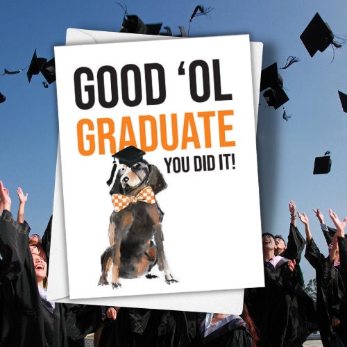 Hound Dog, Graduation Greeting Card - Etsy