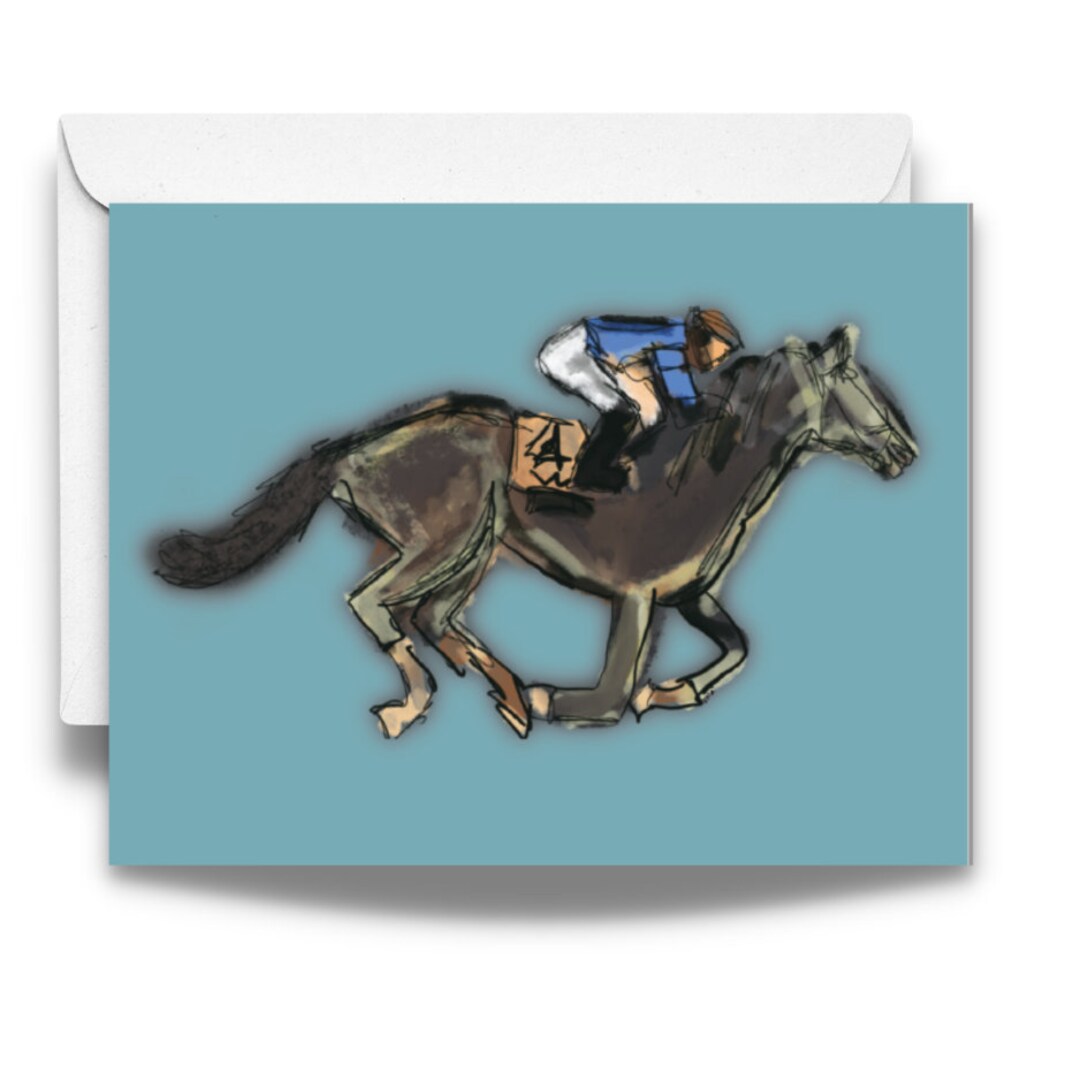 Horses Race Horse Kentucky Derby Blank A2 Greeting Card - Etsy