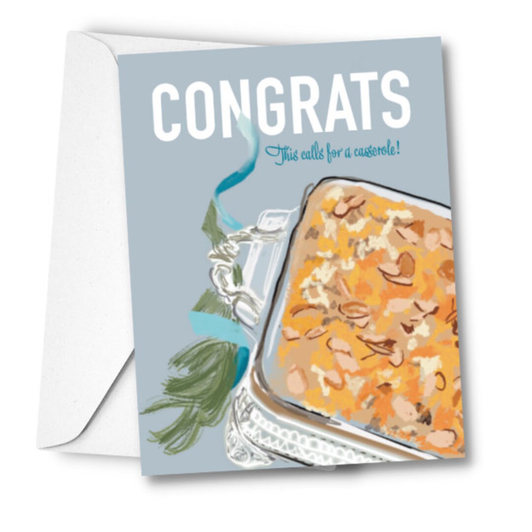 Congrats, Congratulations, Casserole, Southern Card Greeting Card - Etsy