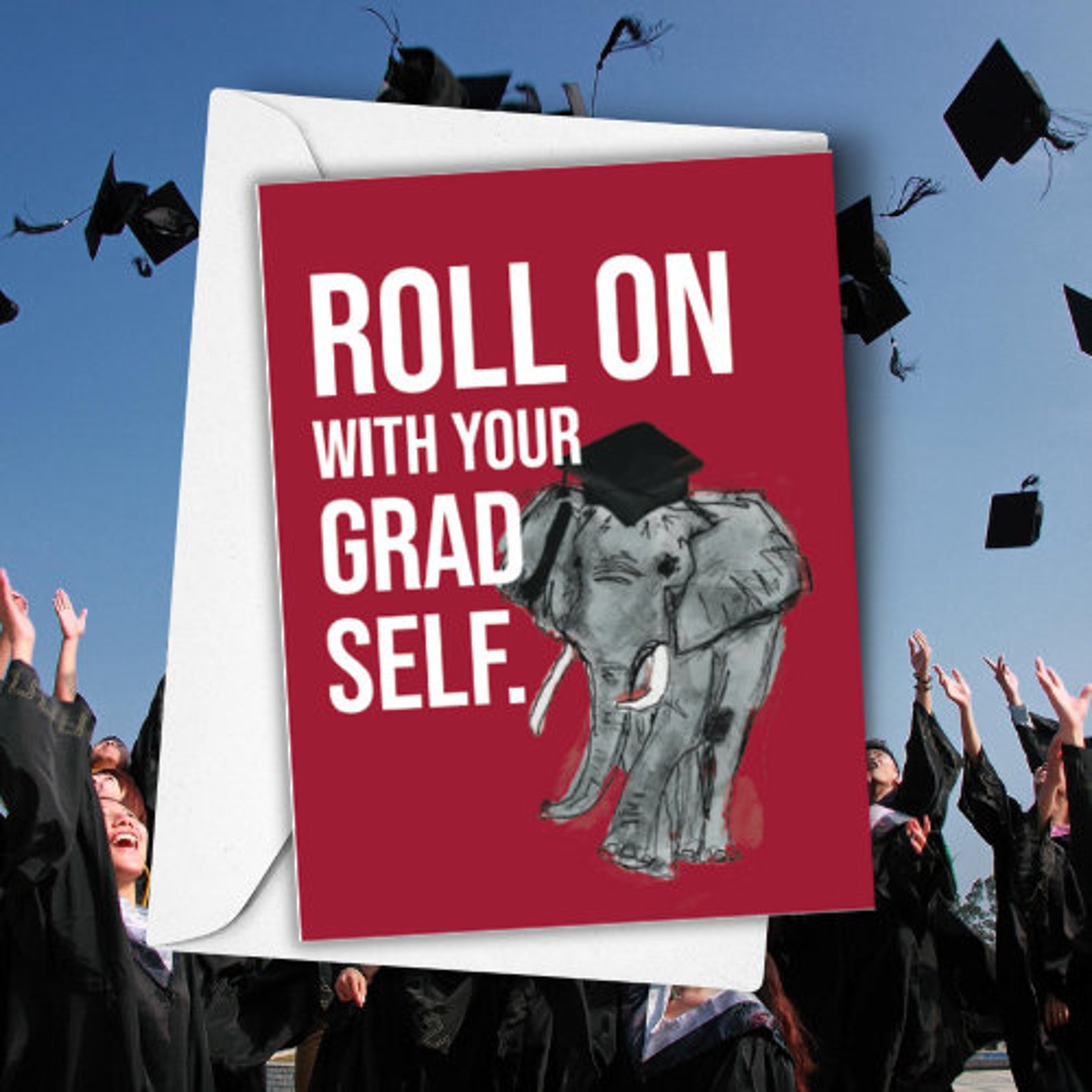 Graduation, Elephant, Roll Tide Greeting Card - Etsy