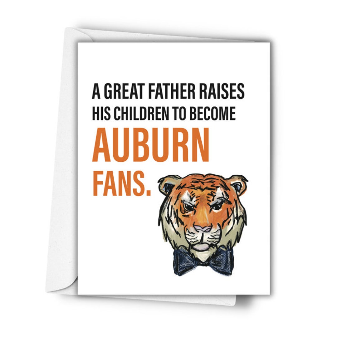 Auburn Fan Father's Day Card, Tiger - Etsy