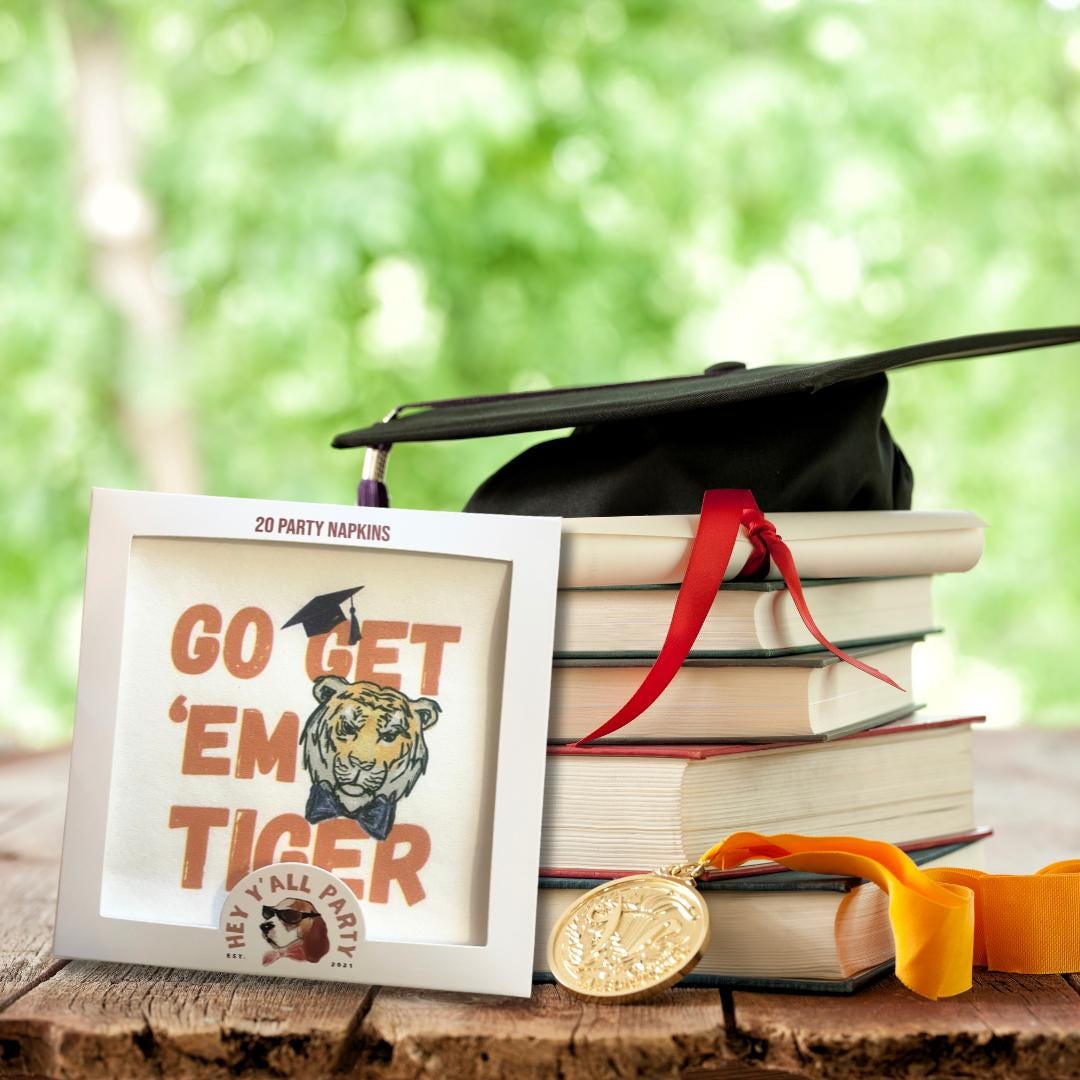 Go Get 'em Tiger Graduation Napkins - Etsy