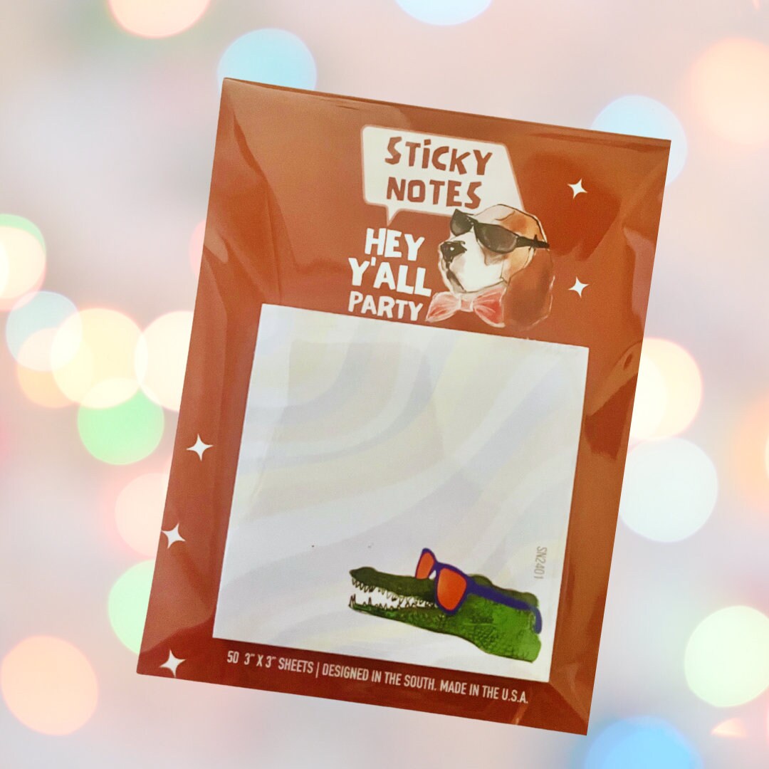 Sticky Notes, Alligator Wearing Sunglasses, 3 Square Sticky Notes - Etsy