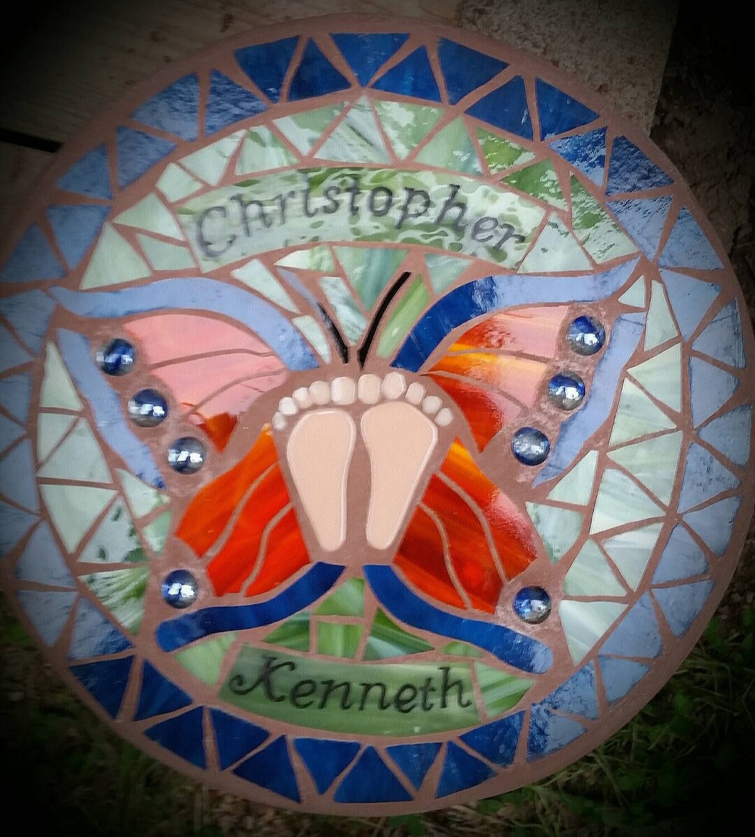 Butterfly Mosaic Memorial Stepping Stone - Etsy