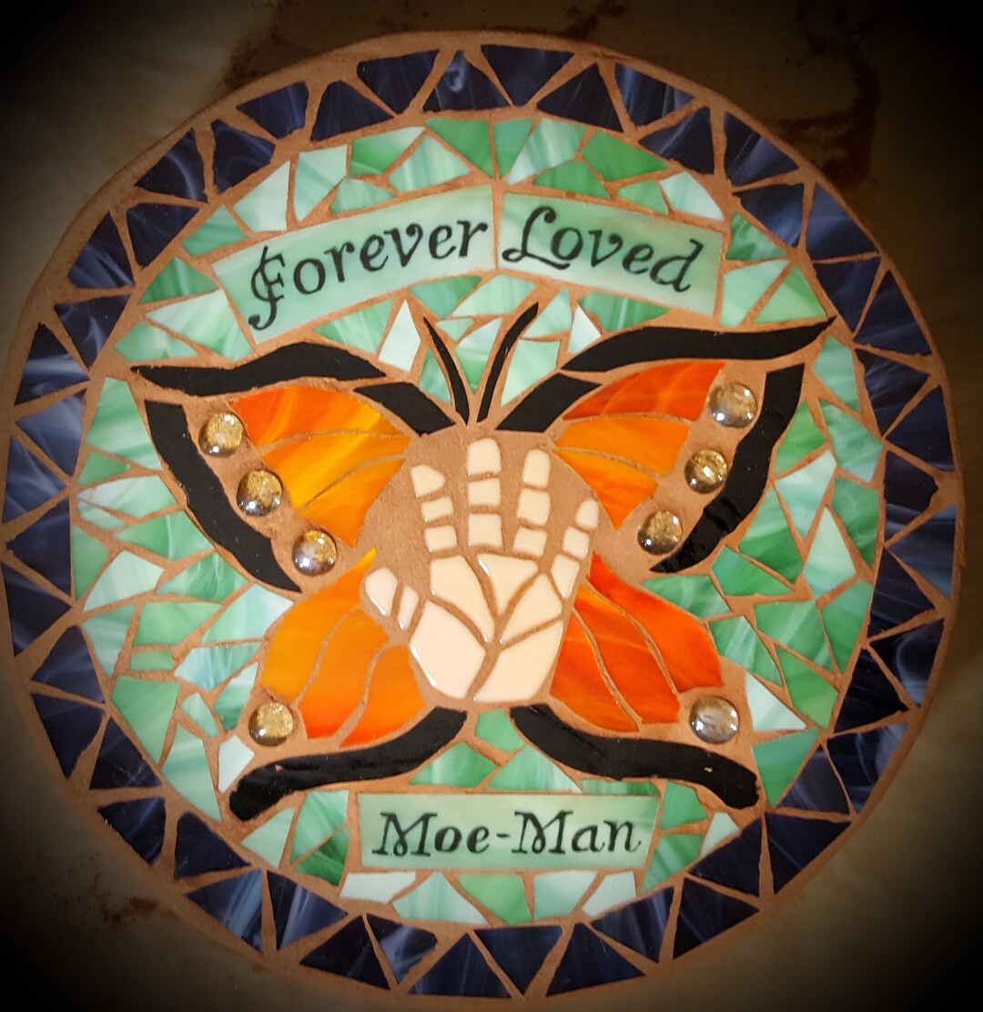 Handprint Butterfly Mosaic Memorial Stepping Stone - Etsy