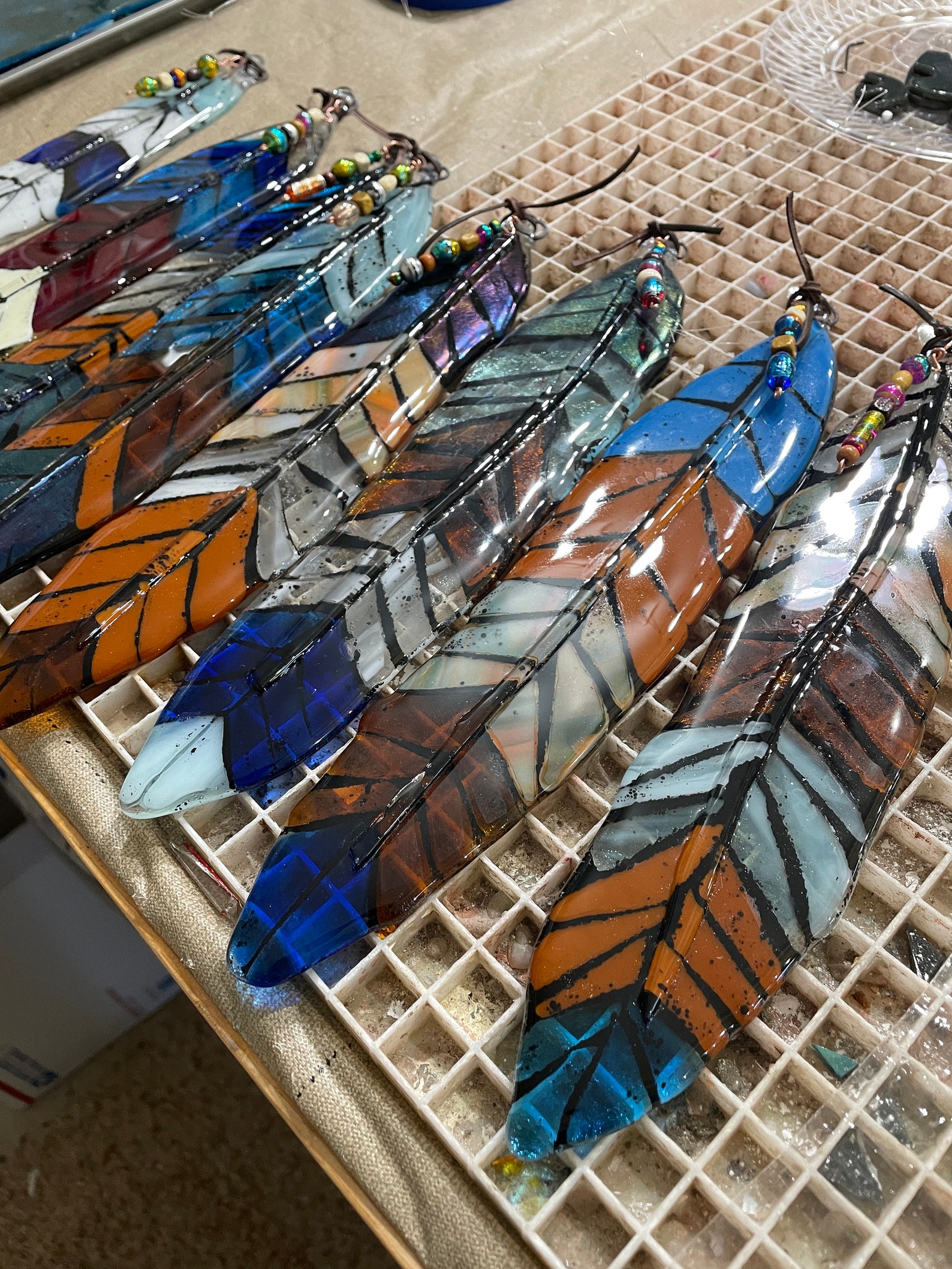 Fused Glass Feather Art - Etsy