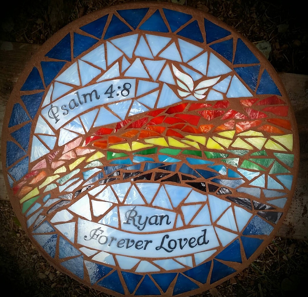 Rainbow Memorial Stepping Stone - Etsy