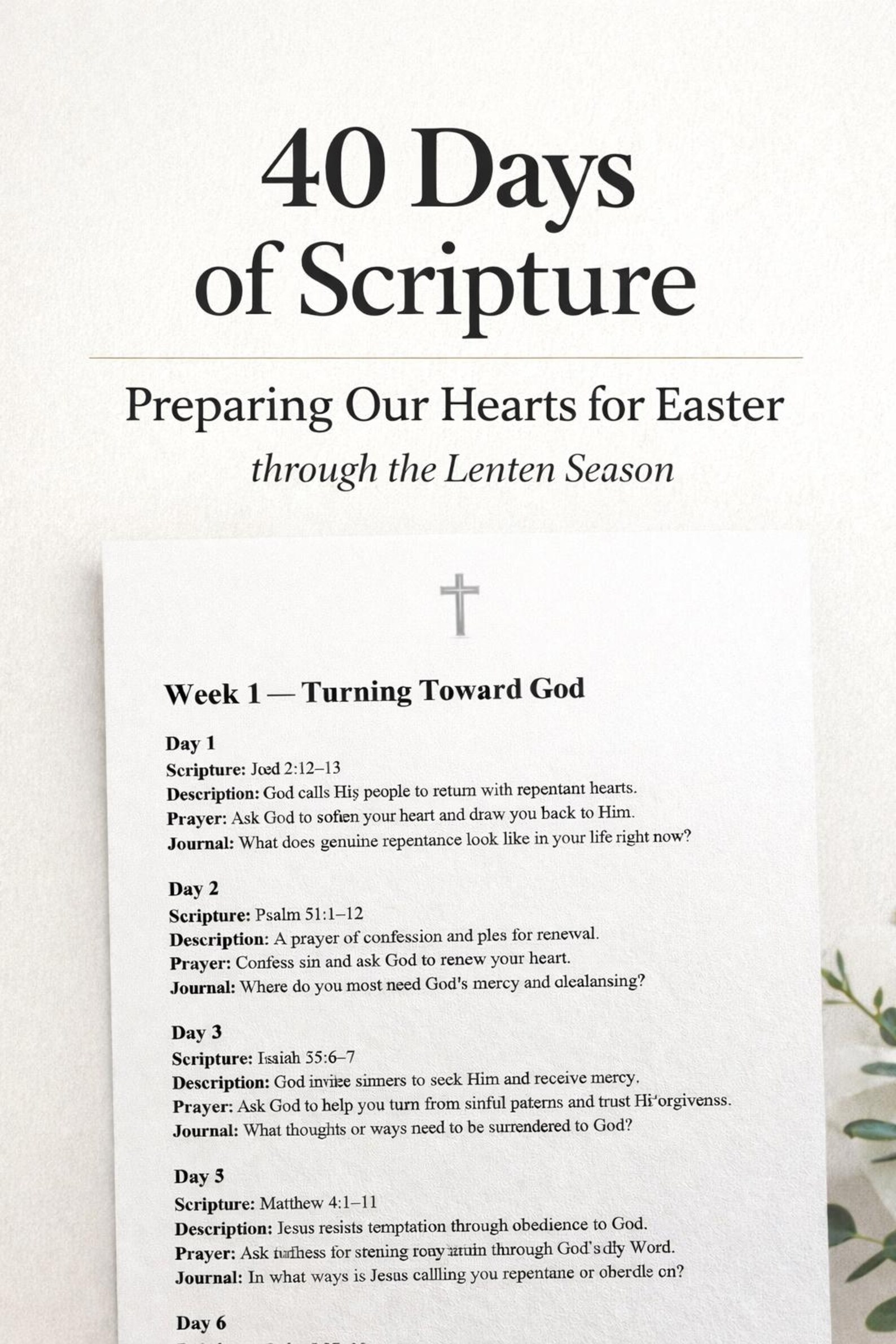Lent Bible Reading Plan | Easter Devotional | Prayer & Journaling ...