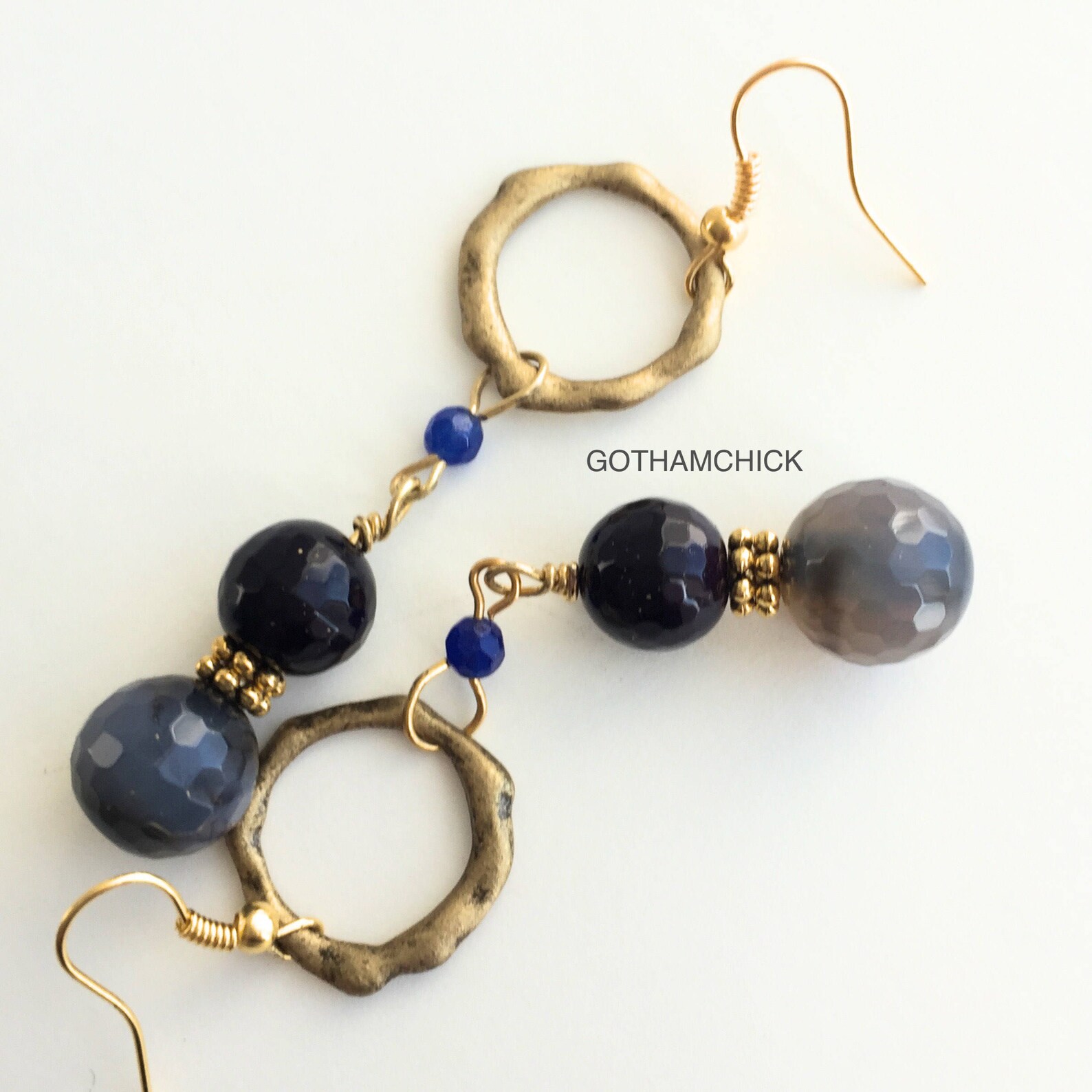 Midnight Sky in Blue Agate Earrings - Etsy