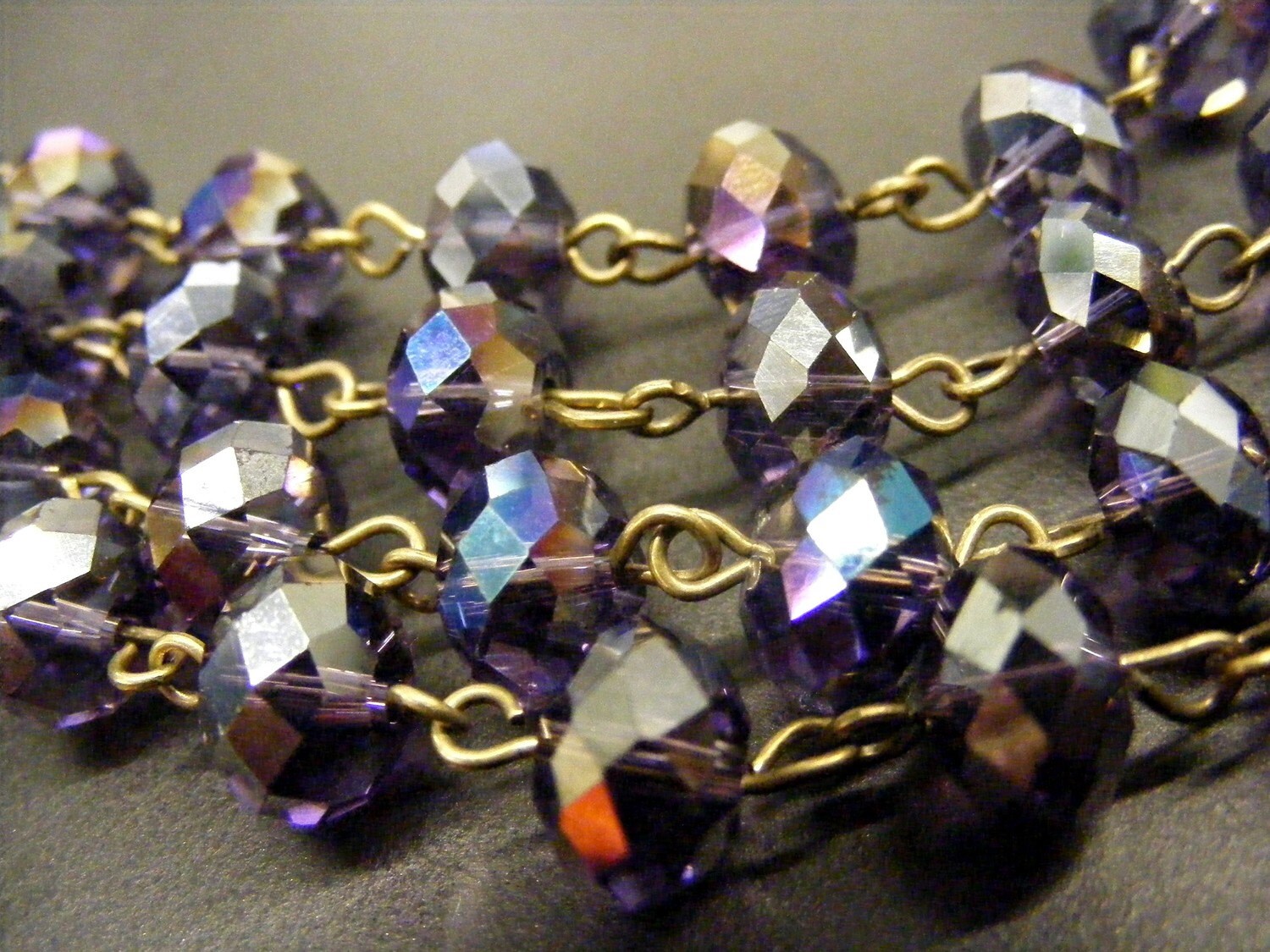 Purple Glass Crystal Opera Double Strand Necklace - Free US Shipping - Etsy