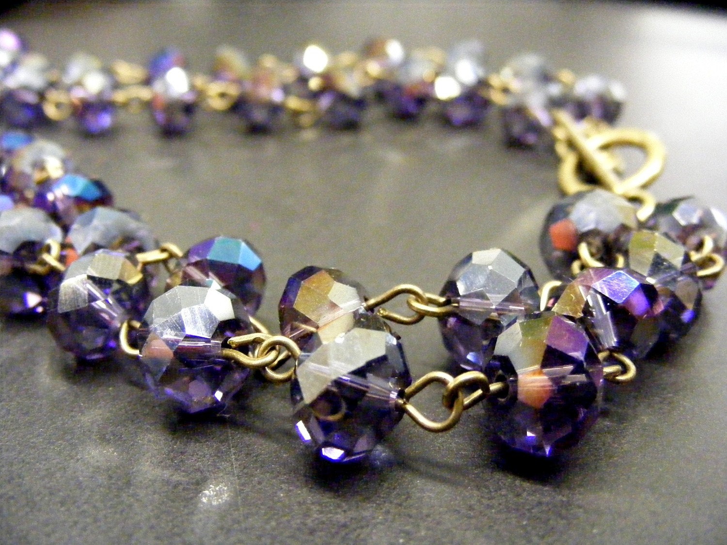 Purple Glass Crystal Opera Double Strand Necklace - Free US Shipping - Etsy