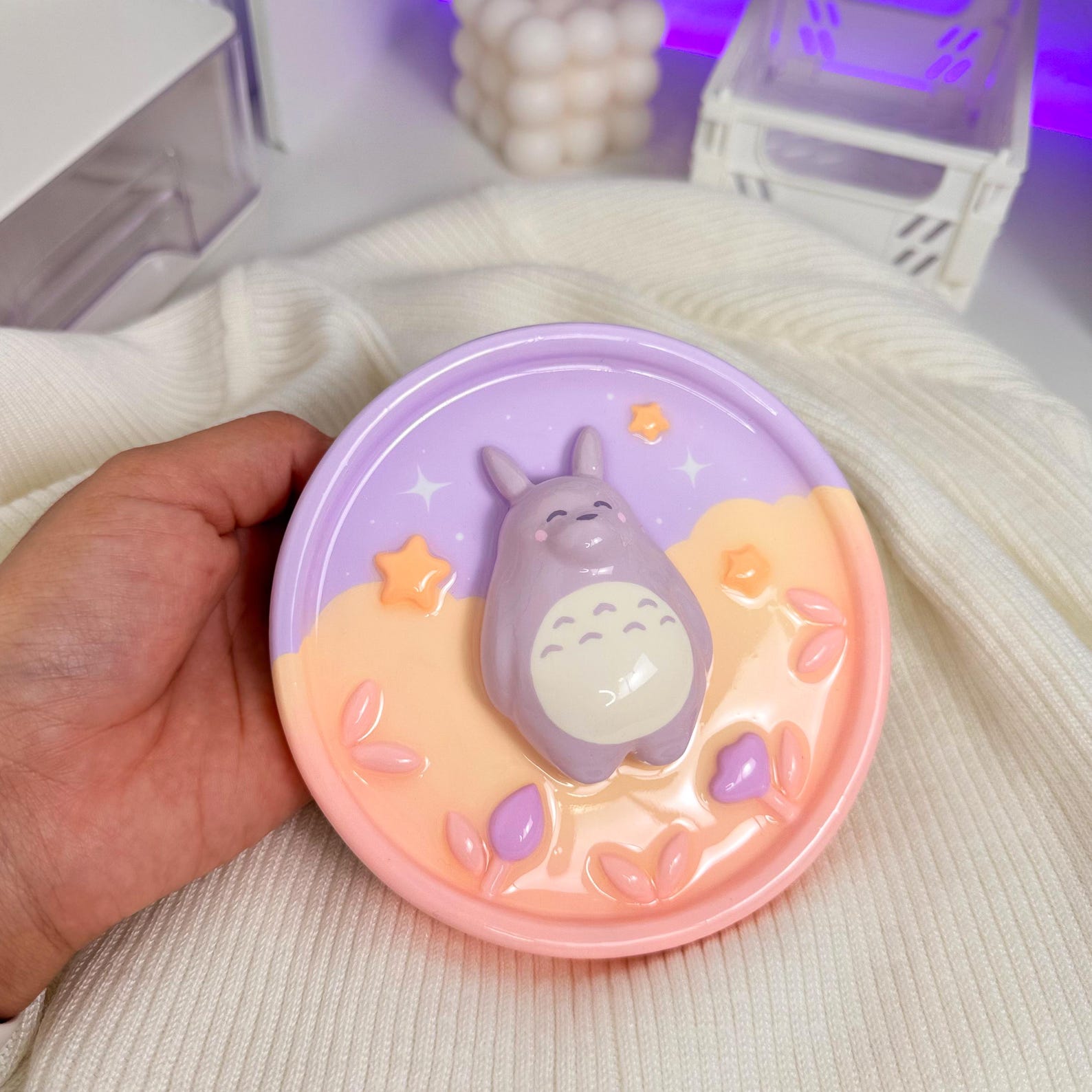 Totoro Ring Plate / Handmade Plaster Plate / Anime Plate for Gifts - Etsy