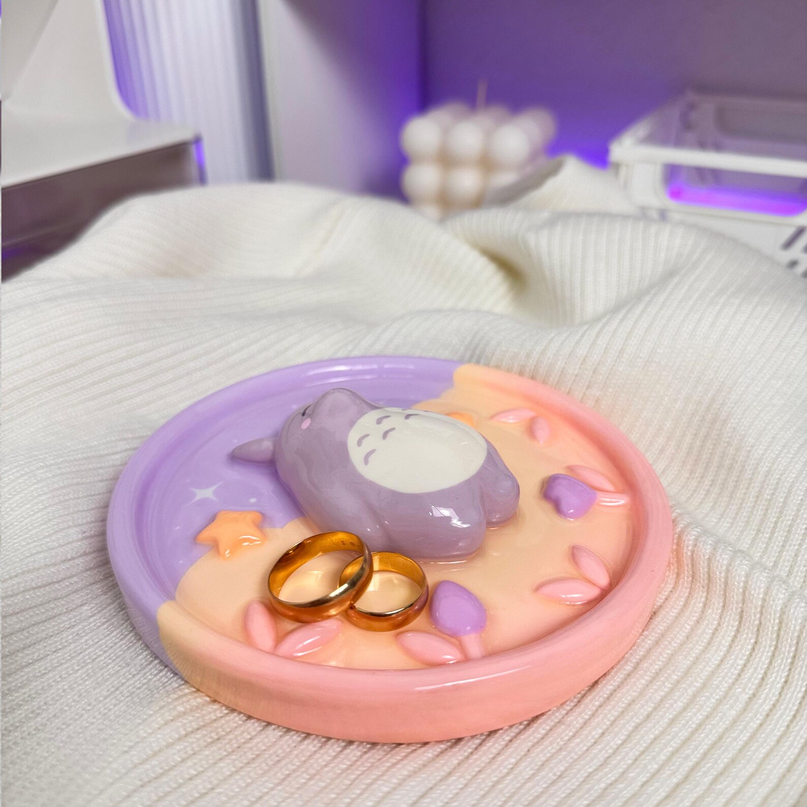 Totoro Ring Plate / Handmade Plaster Plate / Anime Plate for Gifts - Etsy