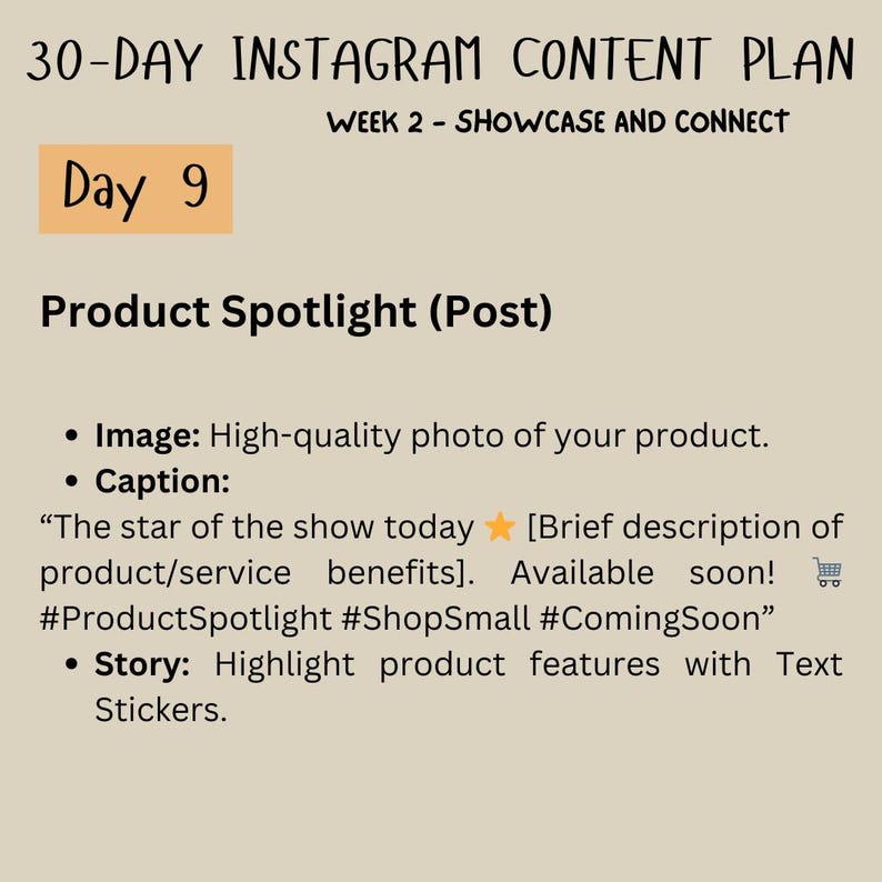 30 Day Instagram Content Planner, Instagram Content, Instagram Post ...