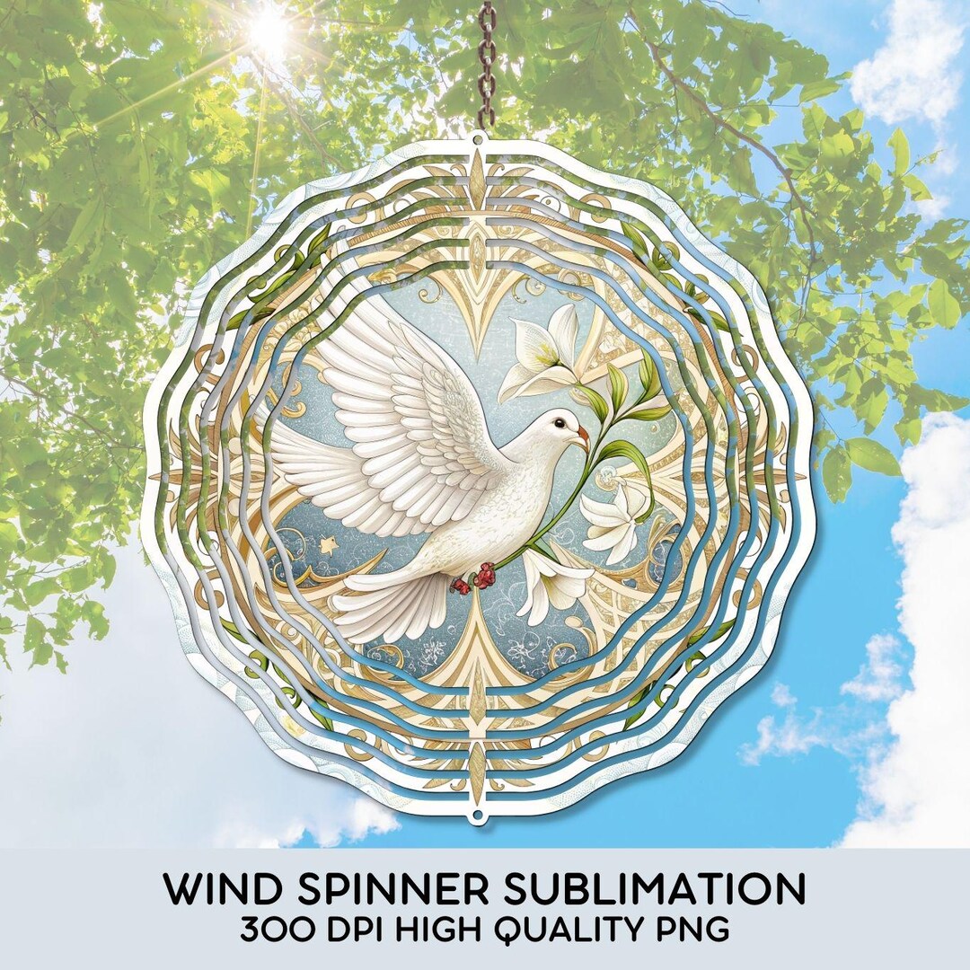 Religious Dove Windspinner PNG, Spring Resurrection Suncatcher Mandala ...