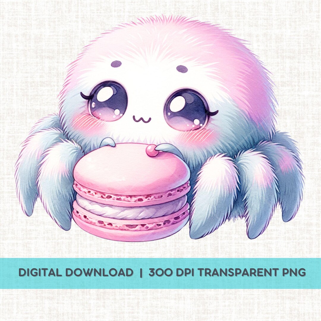 Kawaii Macaron Spider Digital Sublimation DTF Shirt PNG, Kawaii Nursery ...