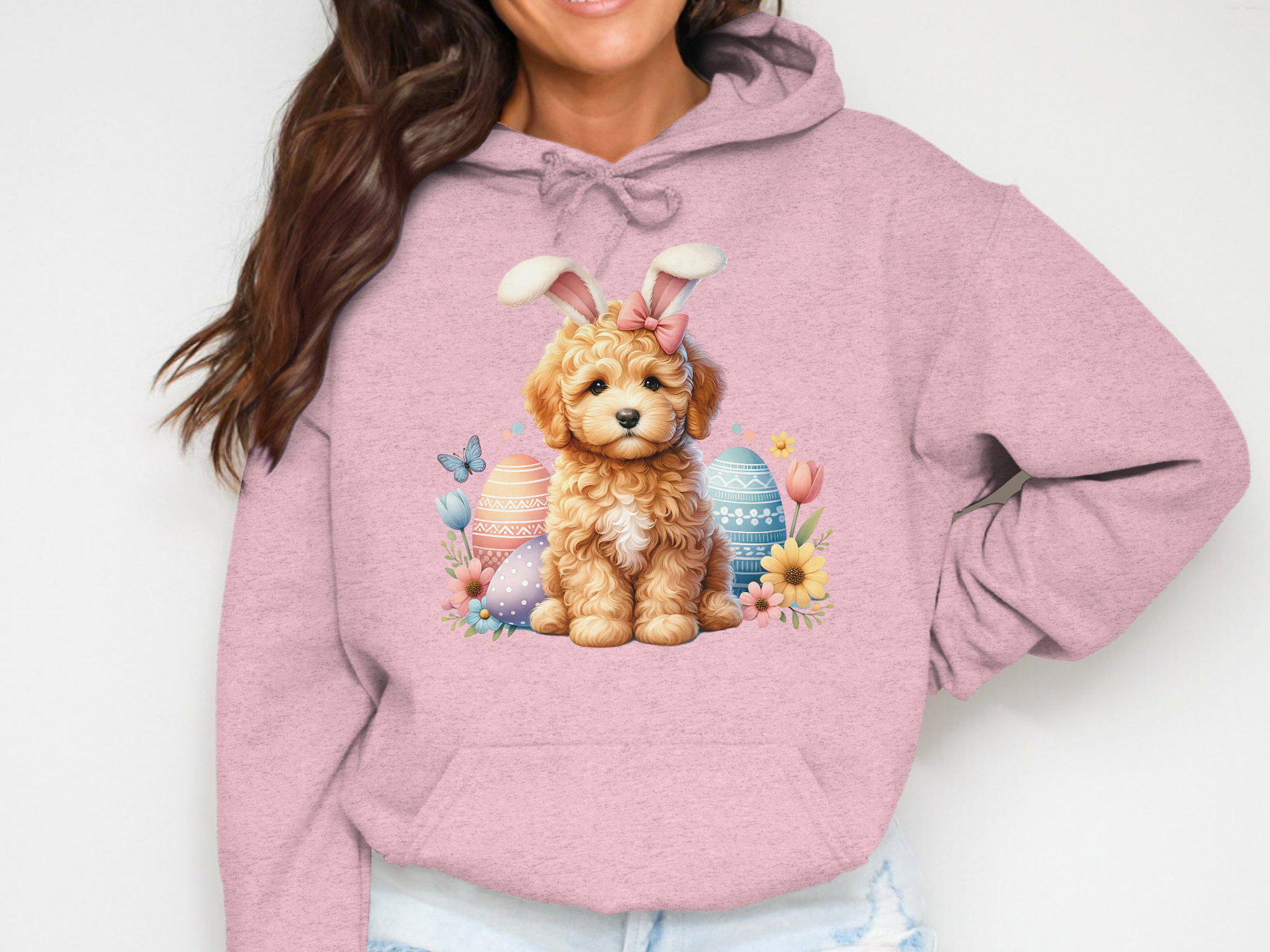 Easter Goldendoodle Digital PNG, Cute Doodle Dog Clipart With Bunny ...