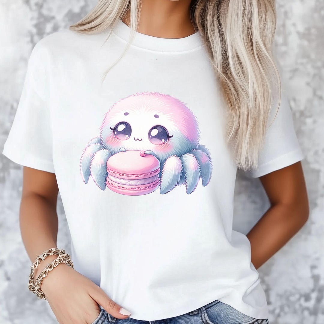 Kawaii Macaron Spider Digital Sublimation DTF Shirt PNG, Kawaii Nursery ...