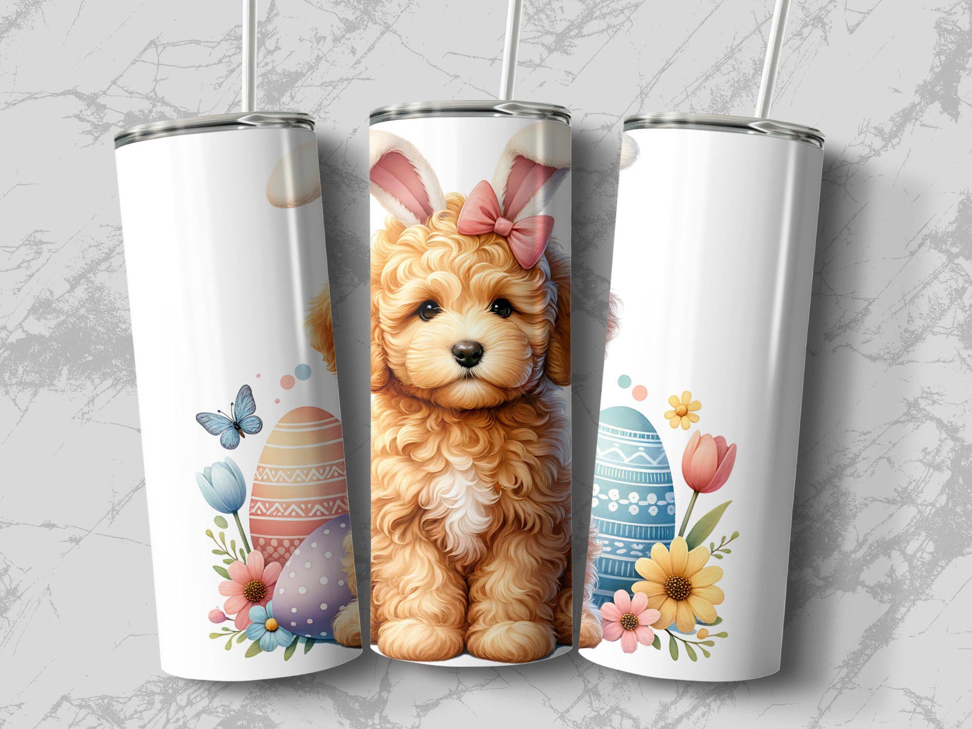 Easter Goldendoodle Digital PNG, Cute Doodle Dog Clipart With Bunny ...