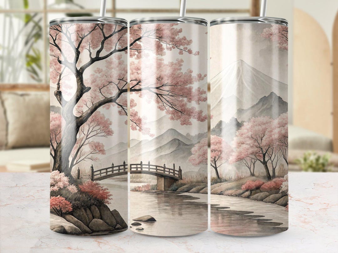 Japan Spring Sakura Tumbler Wrap PNG, Cherry Blossom Sublimation ...