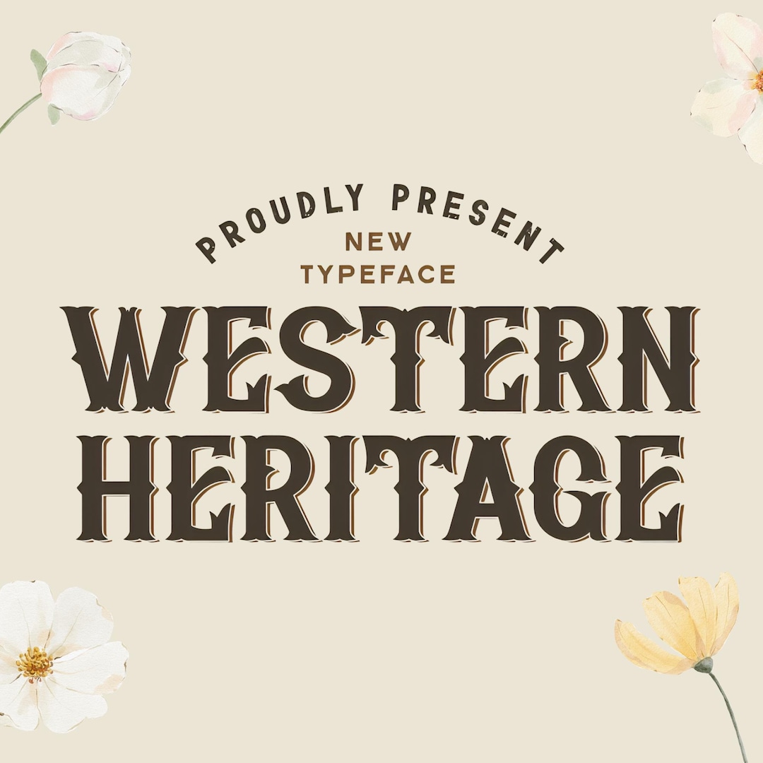 Western Heritage Font, Fonts for Canva, Handwritten Font Svg, Cursive ...