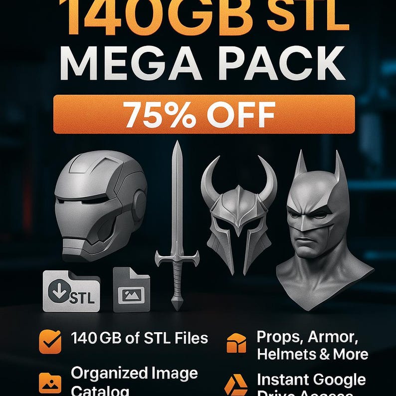 140GB Cosplay STL Mega Pack | 3D Printable Models Collection | Instant ...