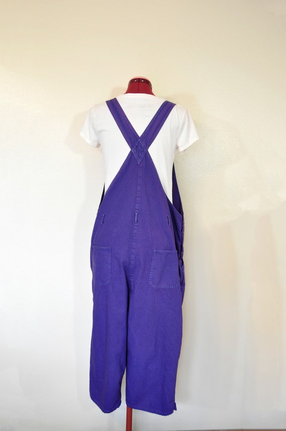 Purple XL Bib OVERALL Capri Pants - Violet Dyed Upcyc… - Gem