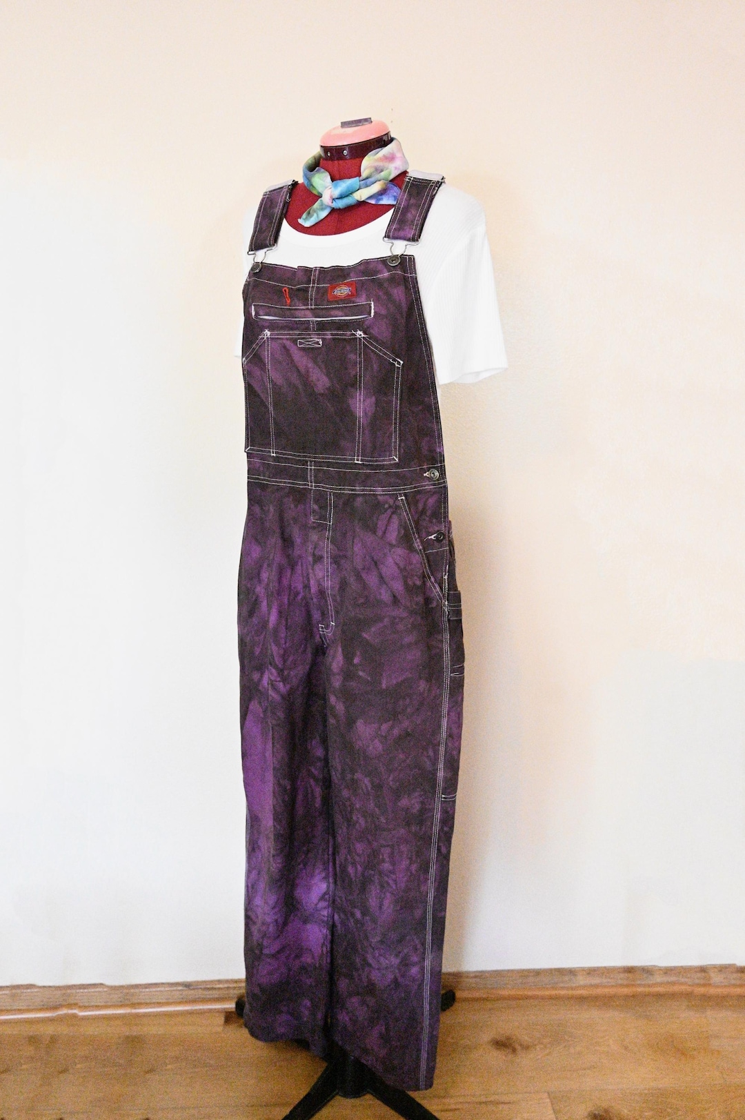 Plum Mottled Dyed Mens Small NEW Dickies Painters Bib OVERALL Pants ...