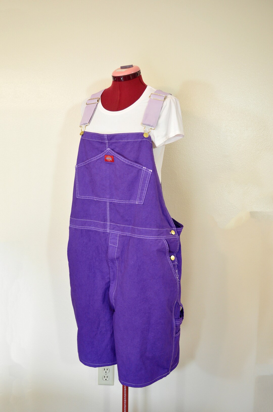 Purple Mens XL Bib OVERALL Shorts - Deep Violet Dyed NEW Dickies ...