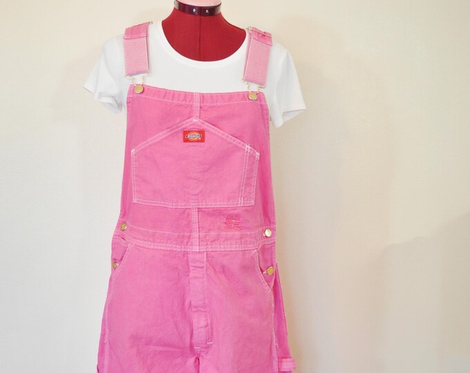 Pink Mens XXL Bib OVERALL Shorts - Pastel Pink Dyed NEW Dickies ...