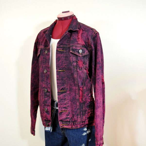 Mens Red Denim Jacket - Etsy