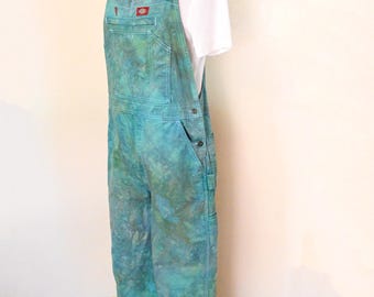 Teal Mens Medium Bib OVERALL Pants - Teal Green Dyed NEW Dickies Cotton ...
