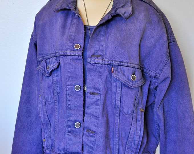 Vintage Levi's Denim Jacket - Violet Purple Hand Dyed Upcycled ...