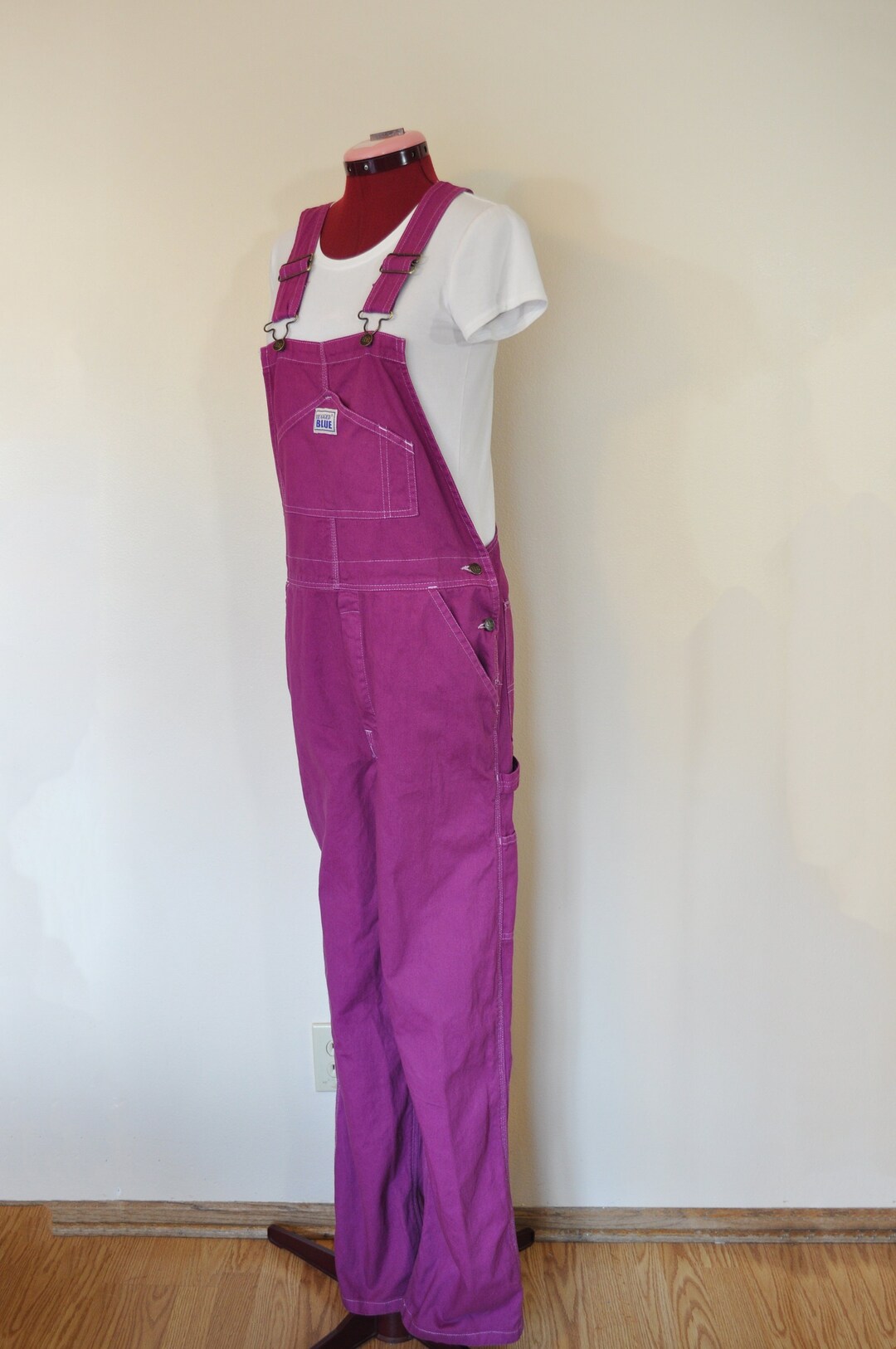 Red Violet Mens Bib OVERALL Pants - Purple Dyed NEW Rugged Blue Cotton ...