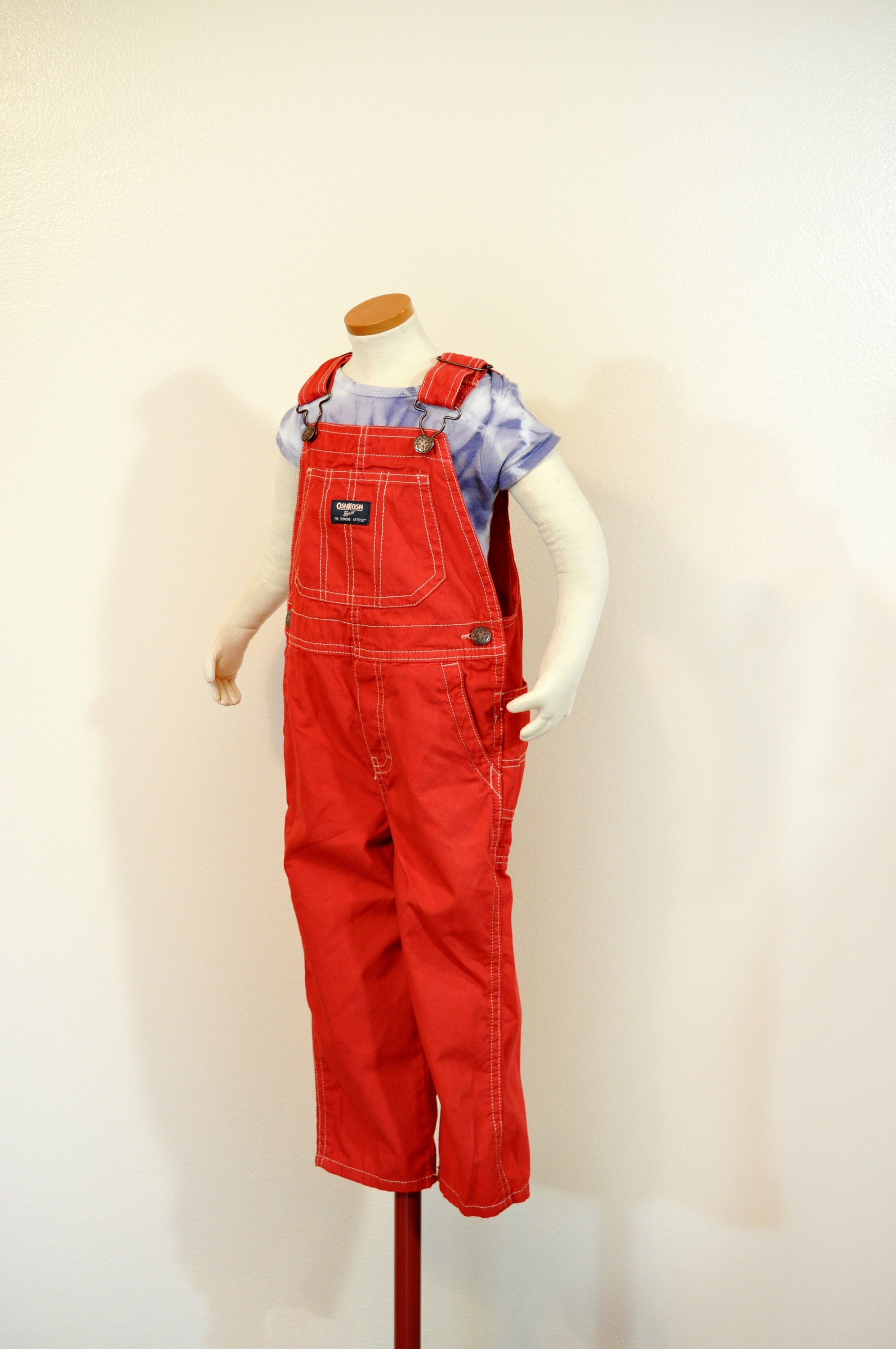 Vintage 80s 90s Kid’s Osh Kosh BGosh Overalls red Wagon Print 4T ...