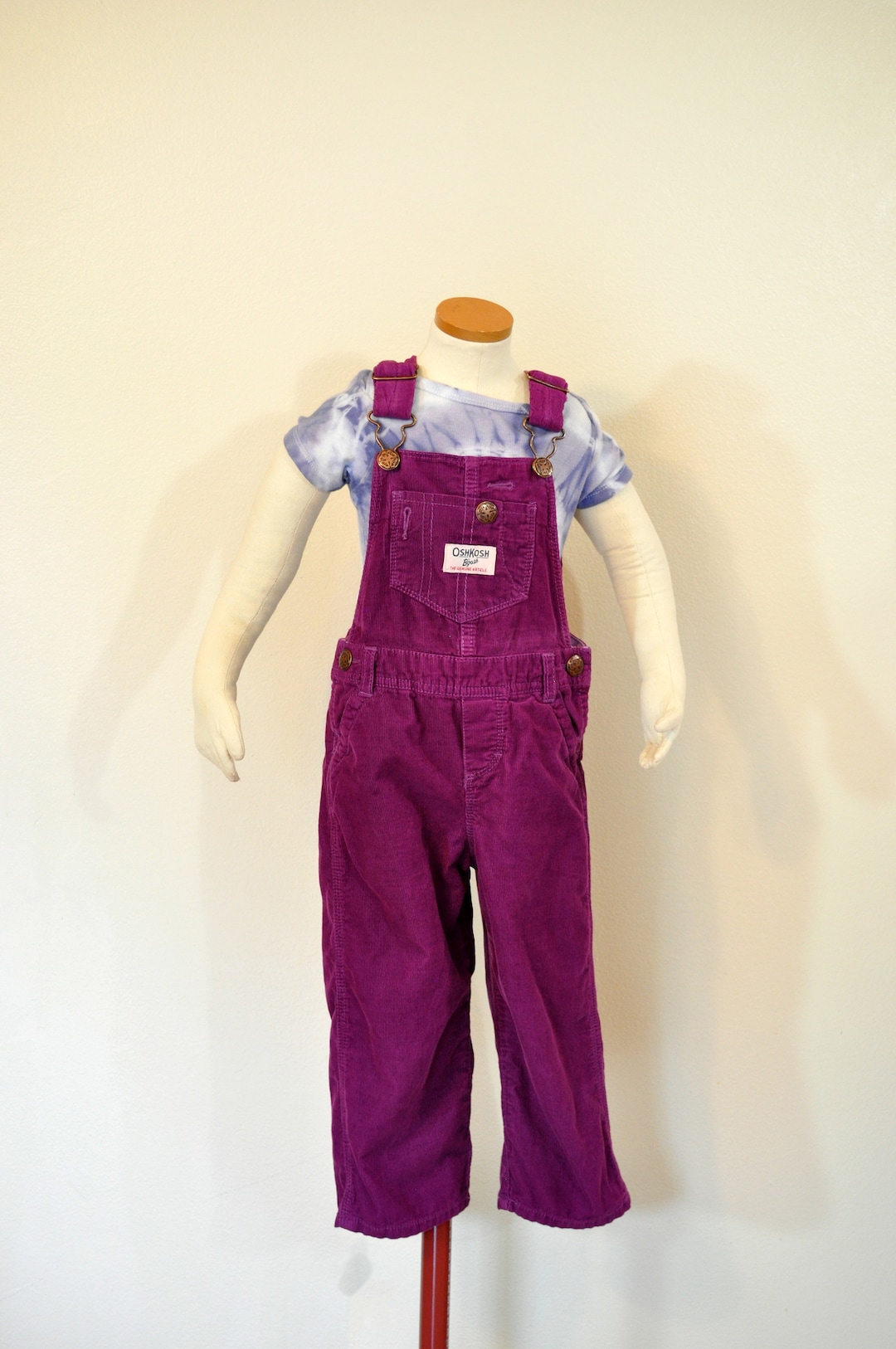 Fuchsia Purple Kid 2T Bib OVERALL Pants Fuchsia Violet Vintage Baby ...