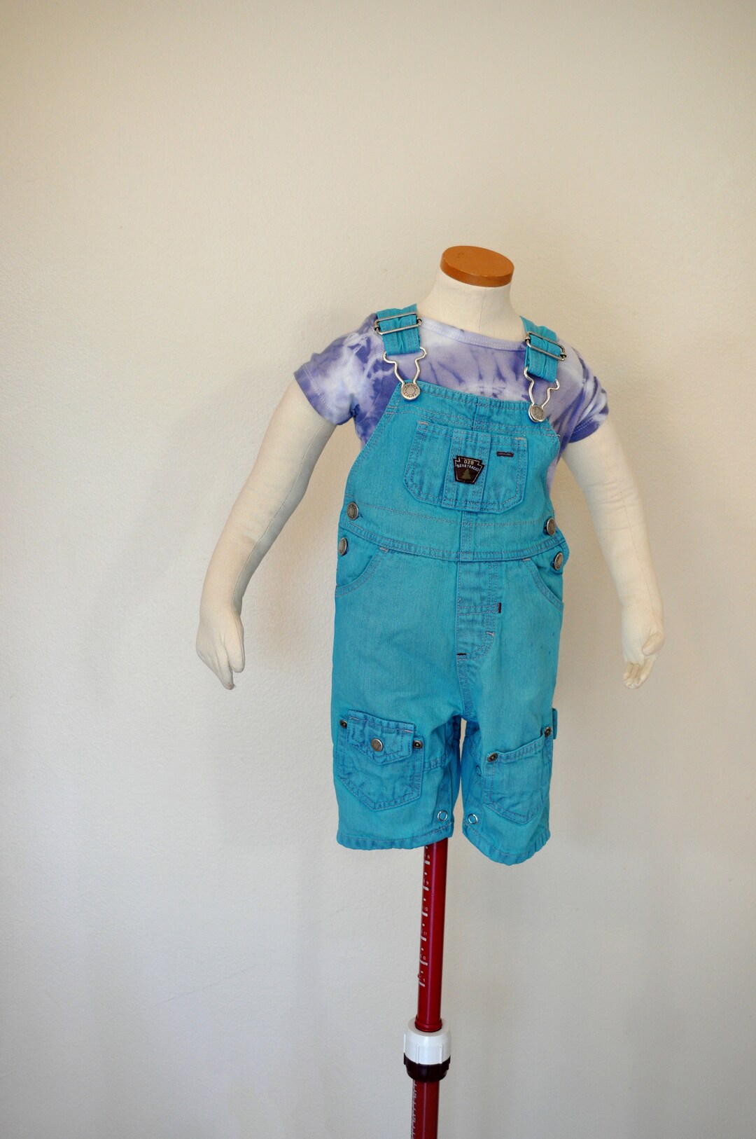 Aqua Kids 3 Months Bib OVERALL Pants - Teal Blue Dyed Upcycled Carters ...