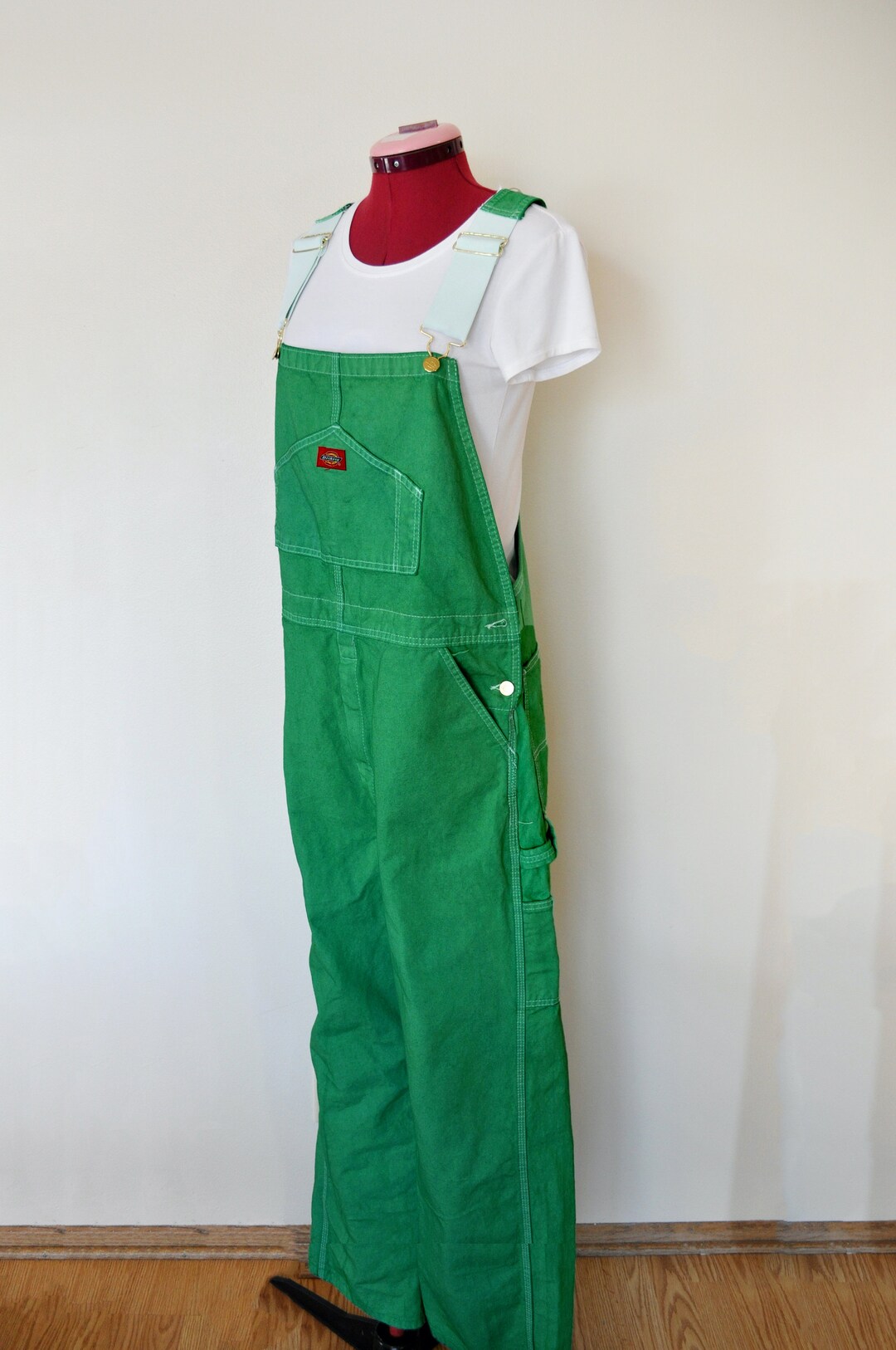 Green Mens Small Bib OVERALL Pants Kelly Green Dyed NEW Dickies Cotton ...