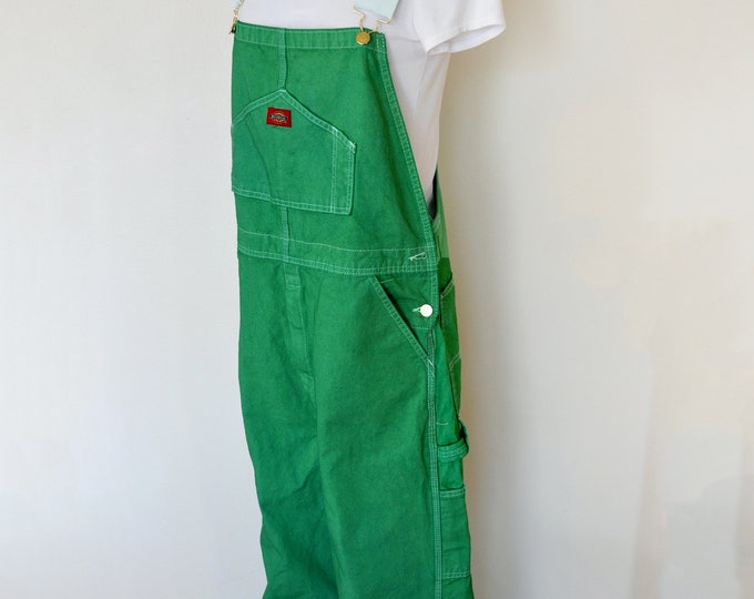 Green Mens Bib OVERALL Pants Kelly Green Dyed NEW Dickies Cotton ...
