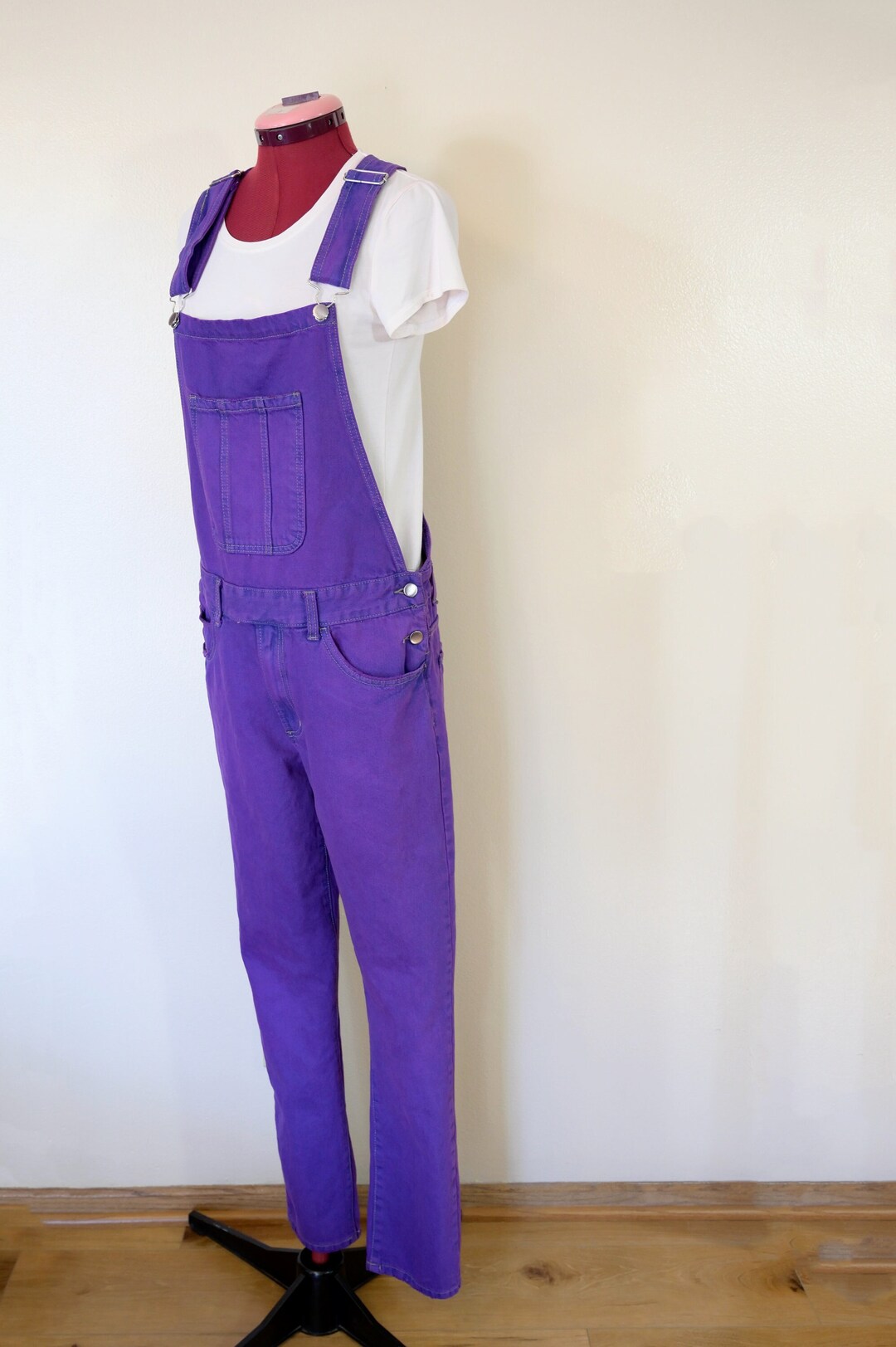 Purple Mens Small Bib OVERALL Pants Violet Dyed Upcycled Forever21 Mens ...