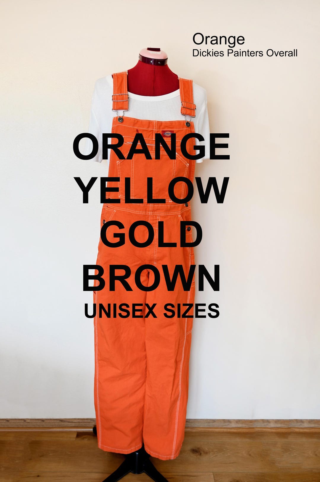 CUSTOM DYED Orange Yellow Brown Bib OVERALLS Pants or Shorts - Sizes ...