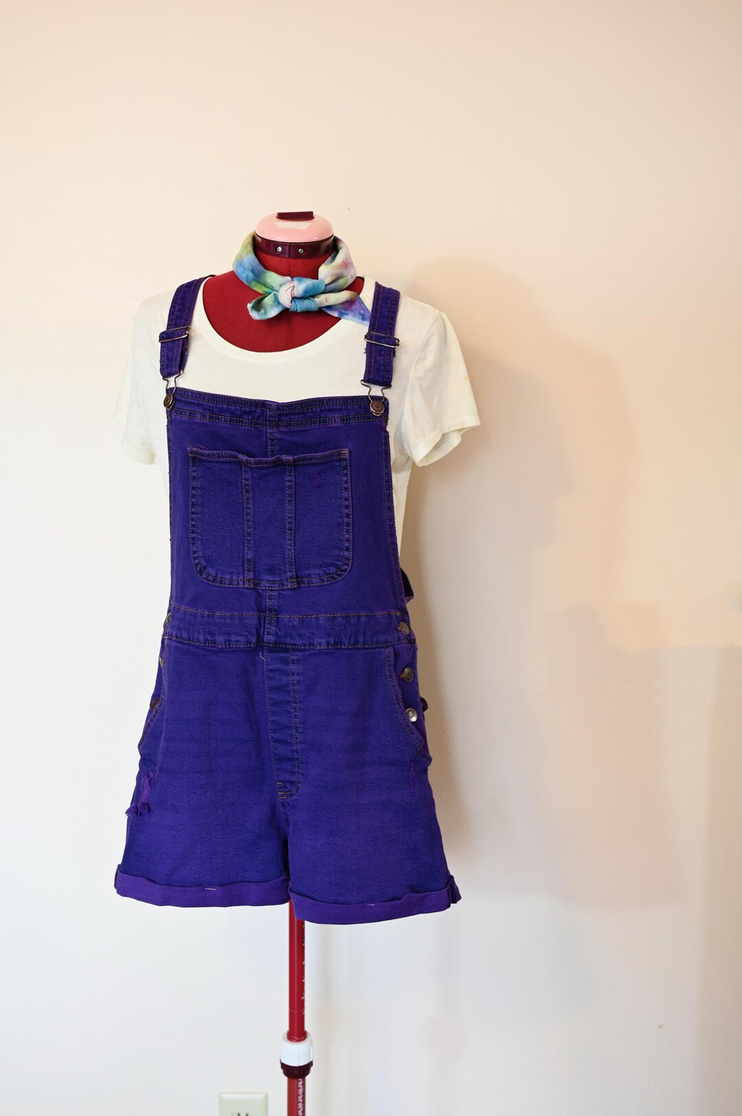 Purple Dyed Adult Women's Juniors 15/17 XL Upcycled No Boundaries Bib ...