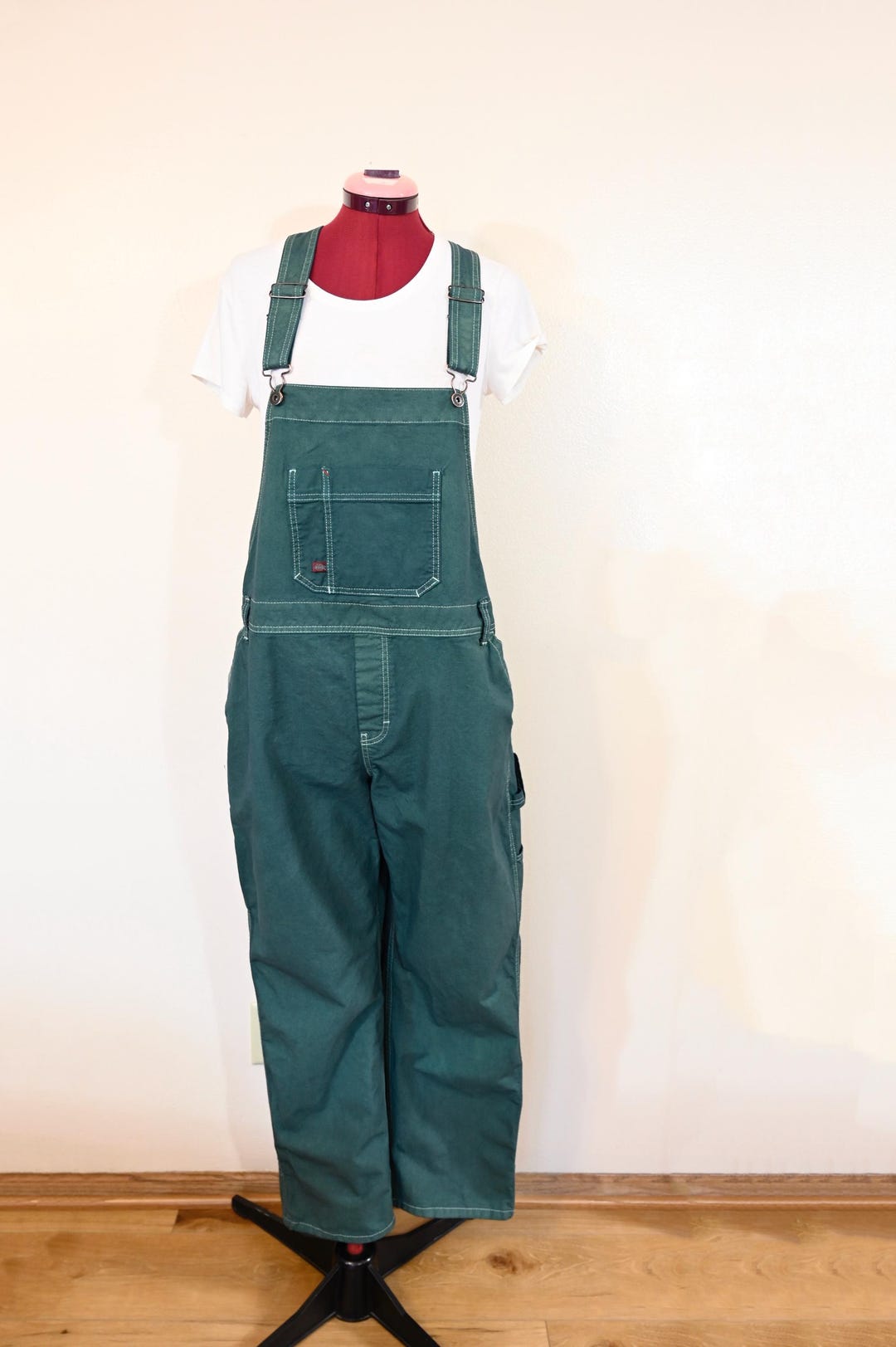 Green Womens XL Bib OVERALL Pants - Dark Green Solid Dyed NEW Dickies ...