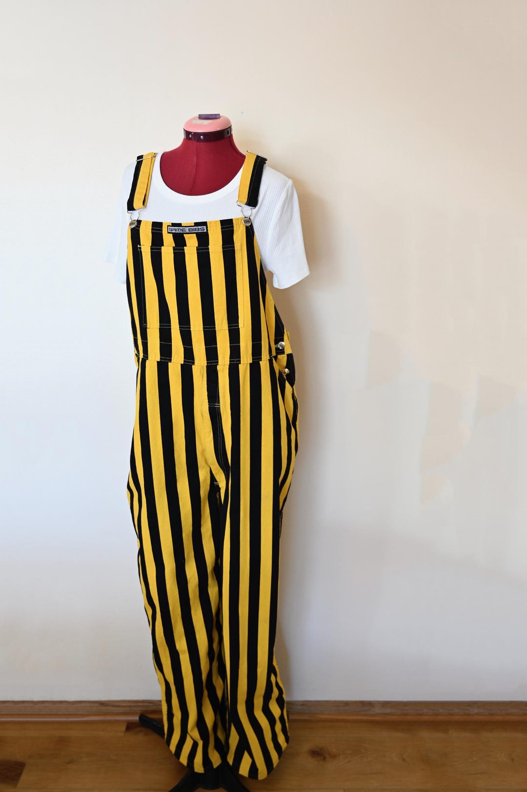 Black Gold XL Cotton Bib OVERALLS - Hawkeye Gold and Black Game Day Bib ...