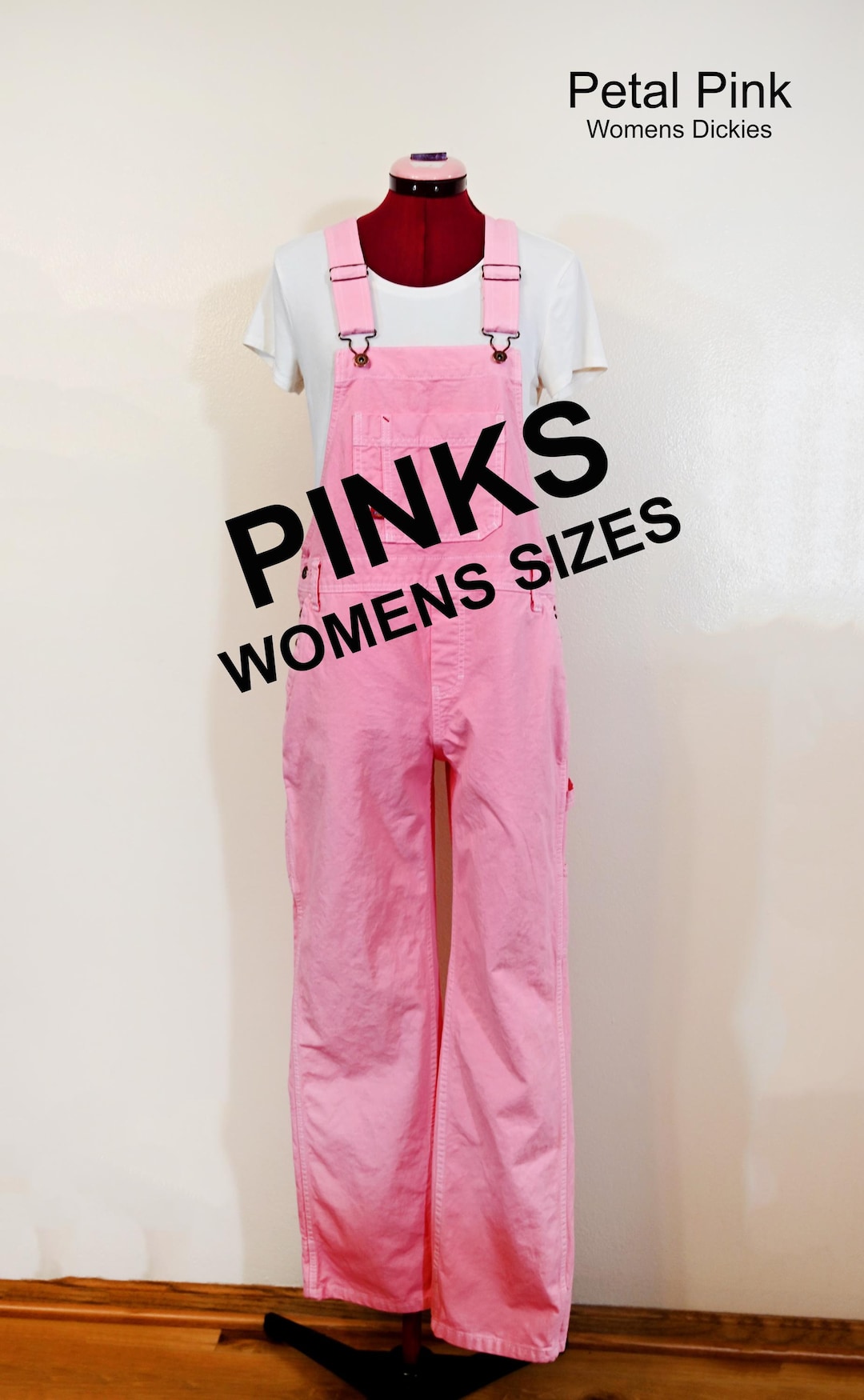 CUSTOM DYED Womens Pink Bib Overall Pants - Pink Fuchsia Peach Coral ...