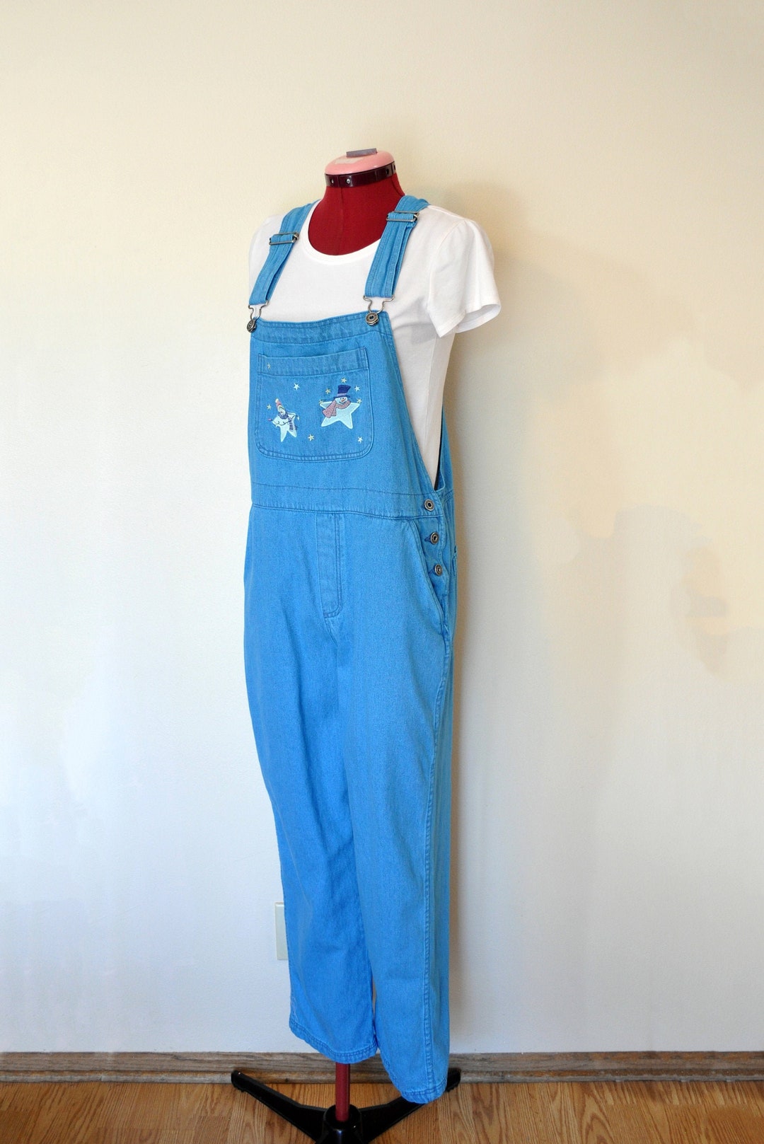Aqua Womens Bib OVERALL Pants - Blue Green Dyed Upcycled Christopher ...