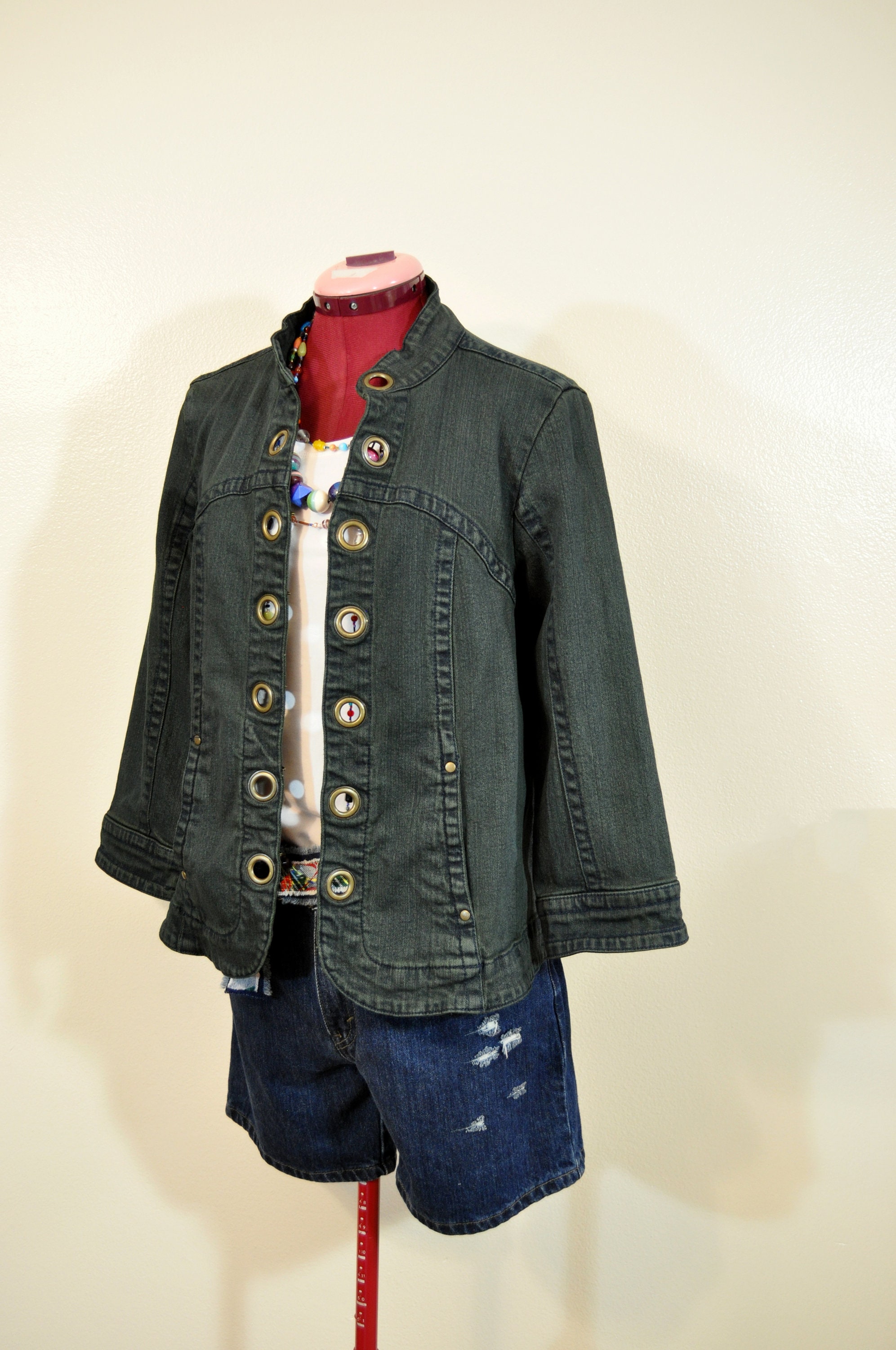 Green Denim Trucker Jacket - Etsy
