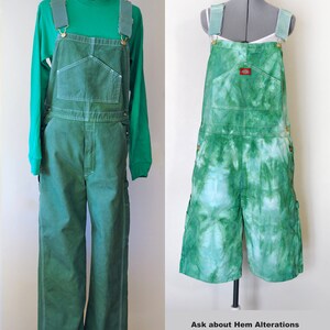 CUSTOM Dyed Womens Green Bib OVERALL Pants - Kelly Teal Apple Dyed ...