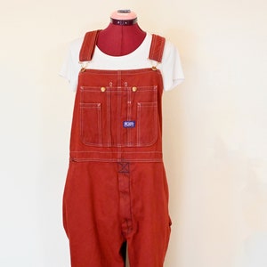 Red Mens XXXL Bib OVERALL Cropped Pants Red Dyed NEW Big Smith Denim ...